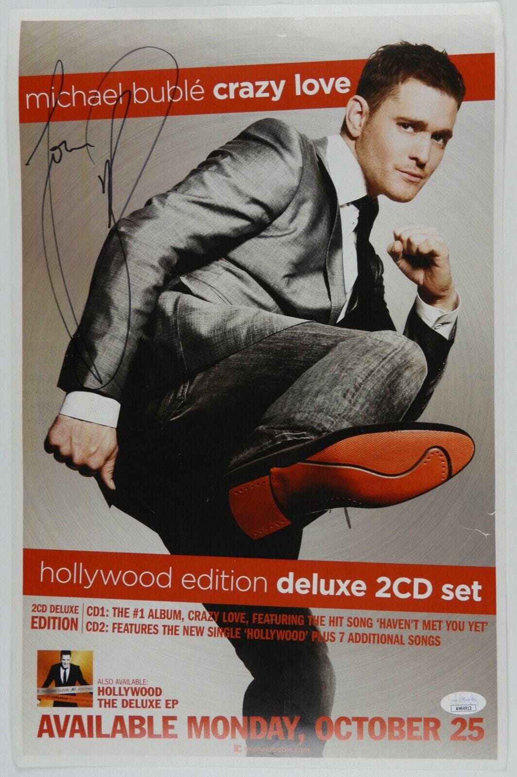 Michael Buble Promo Poster JSA Signed Autograph 12 x 18 Opens in a new ...