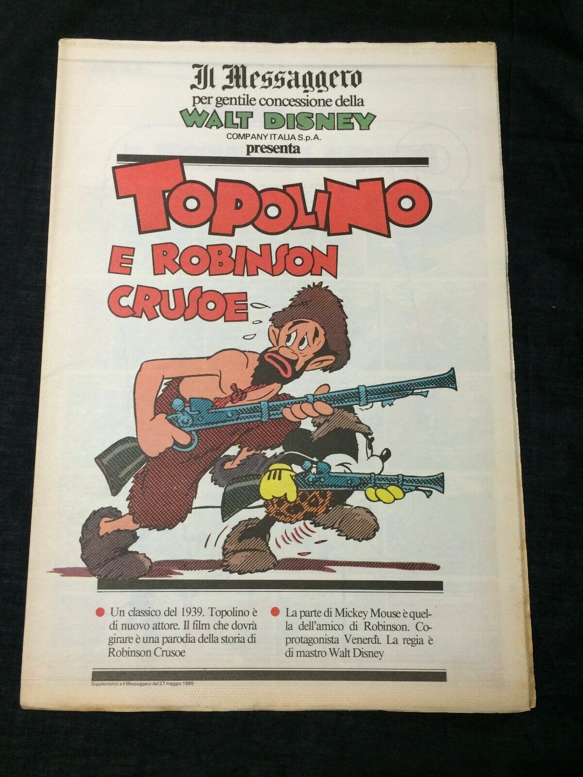 Mickey Mouse Robinson Crusoe Disney Comic Italy Topolino Il Messaggero ...