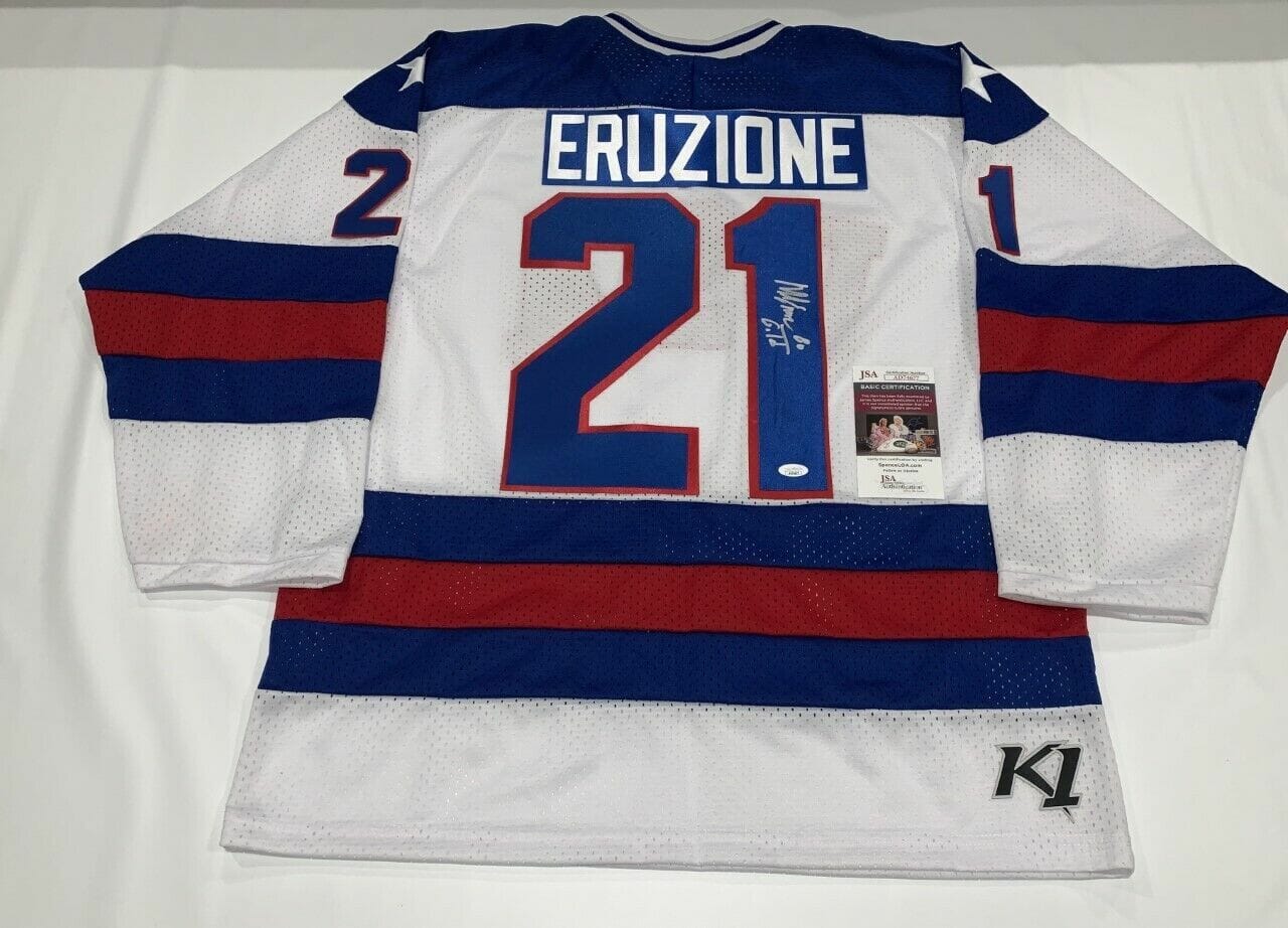 MIKE ERUZIONE SIGNED K1 1980 TEAM USA JERSEY GOLD MIRACLE OLYMPICS ...