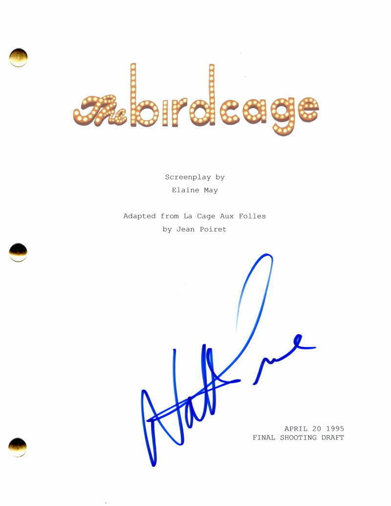 Nathan Lane Signed Autograph The Birdcage Full Movie Script w/ Robin ...