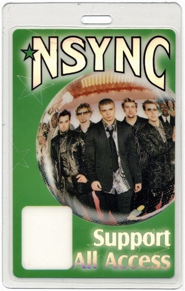 NSync 2002 Celebrityconcert tour band Laminated Backstage Pass Justin ...