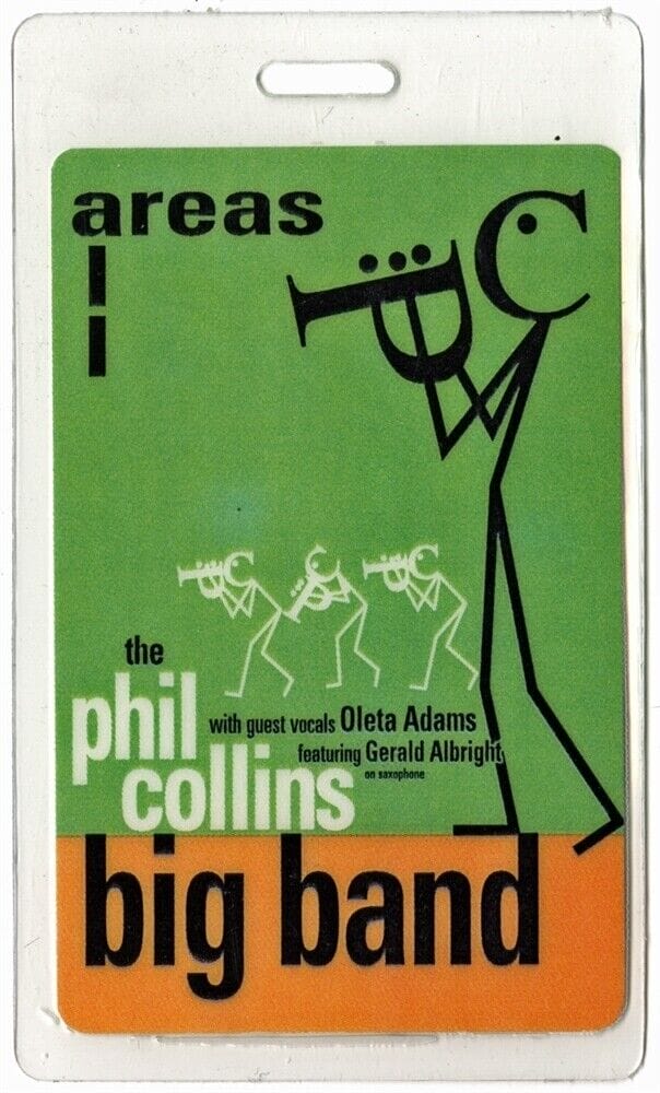 Phil Collins 1998 Big Band concert tour All Access Laminated Backstage ...