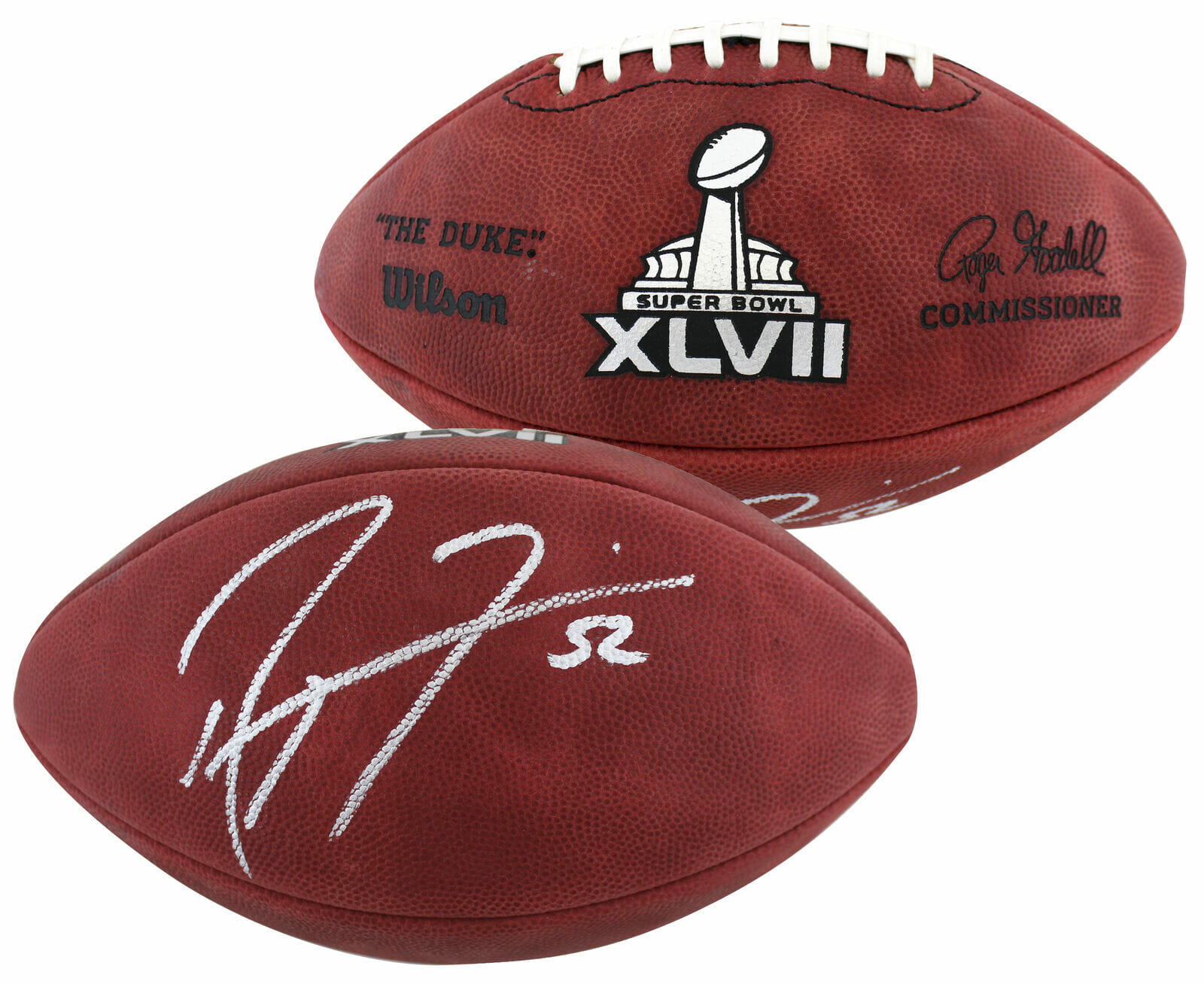 Ravens Ray Lewis Signed SB XXLVII Logo "The Duke" Nfl Football BAS Wit ...