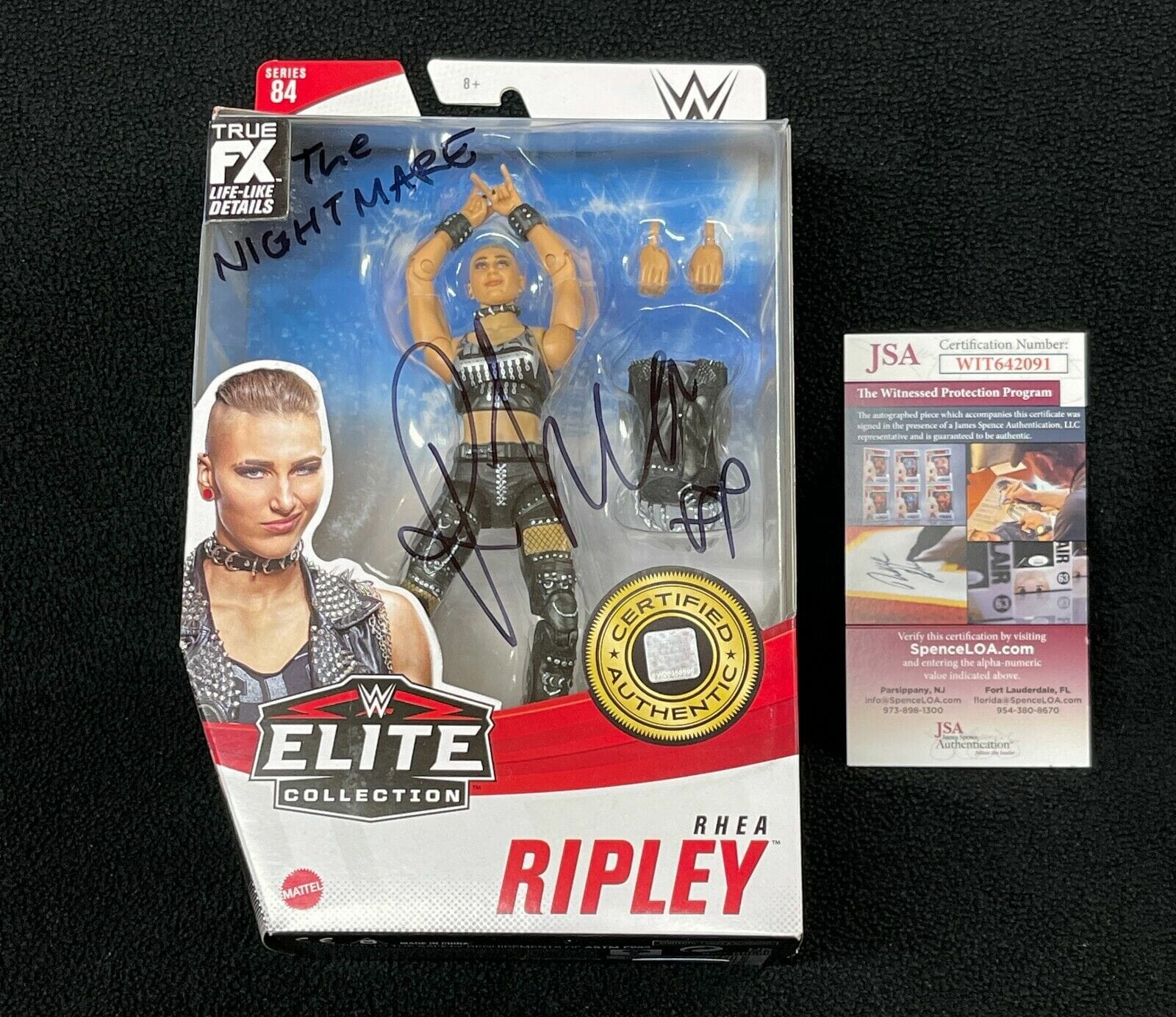 Rhea Ripley Signed & Inscribed WWE Elite Action Figure JSA Witness COA ...