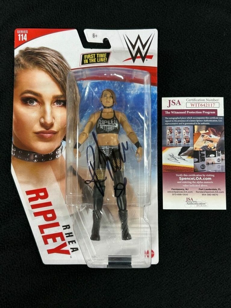 Rhea Ripley Signed WWE Basic 1st Time In Line Action Figure JSA Witness ...