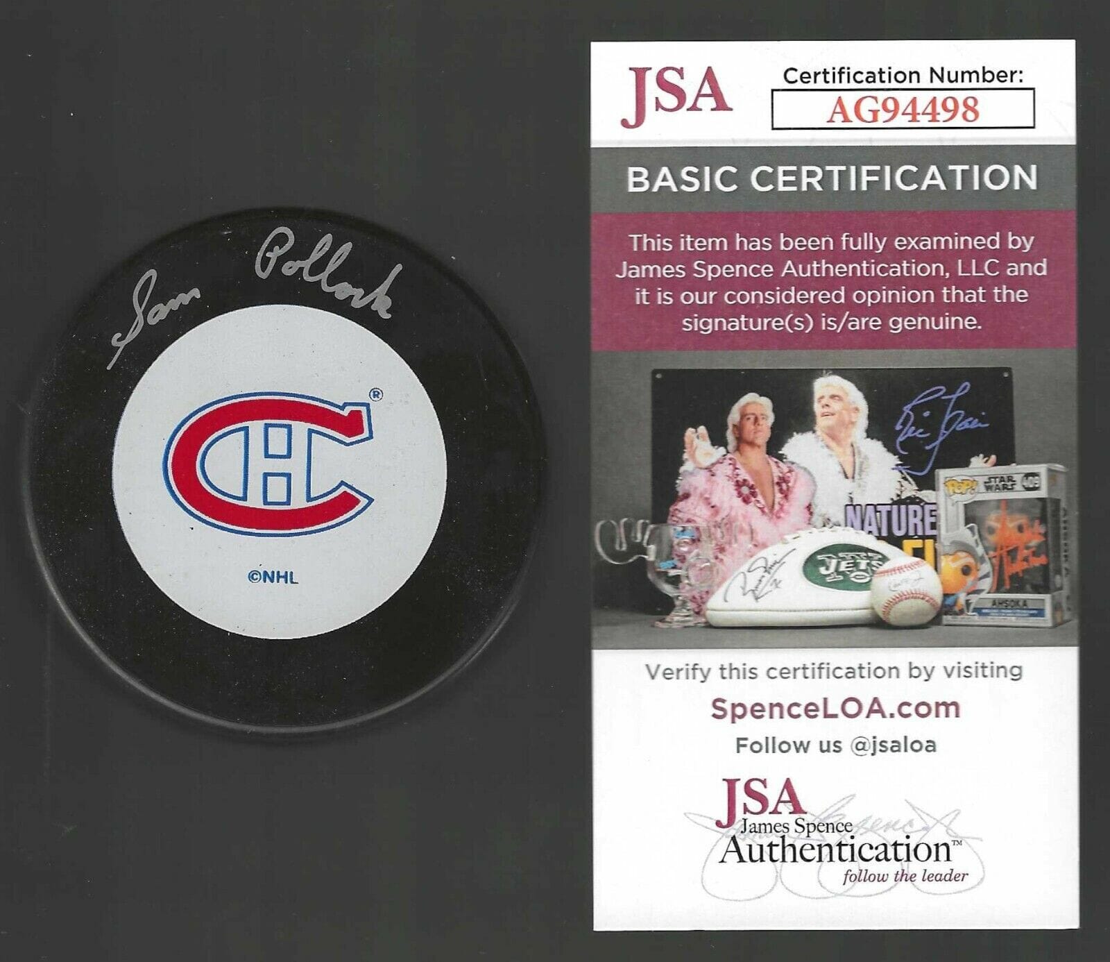 Sam Pollock Signed Montreal Canadiens Puck JSA Authenticated Opens in a ...