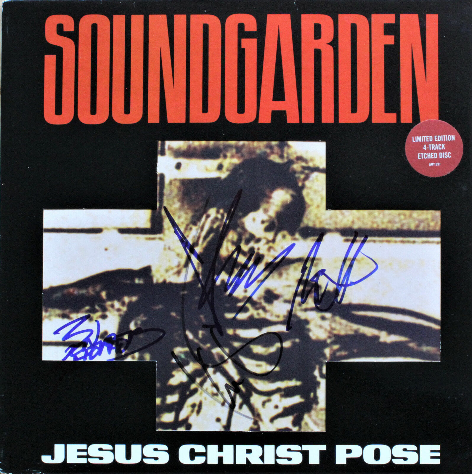 SOUNDGARDEN Jesus Christ Pose LP SIGNED Chris Cornell Ben Kim Matt ACOA ...