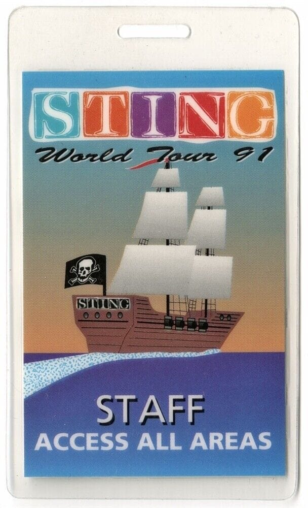 Sting authentic 1991 concert Laminated Backstage Pass Soul Cages Tour ...