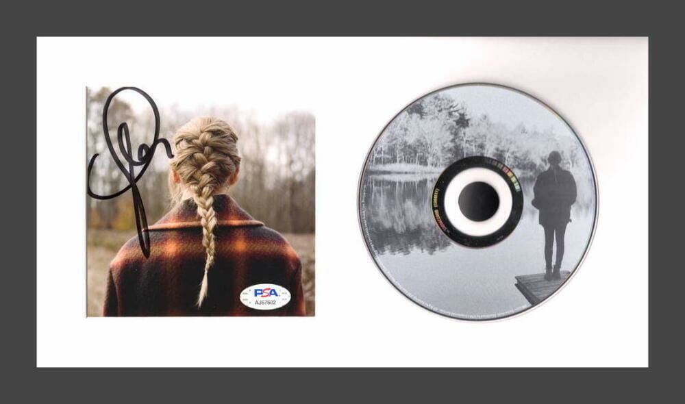 Taylor Swift Signed Autograph Evermore Framed CD Display - Ready to ...