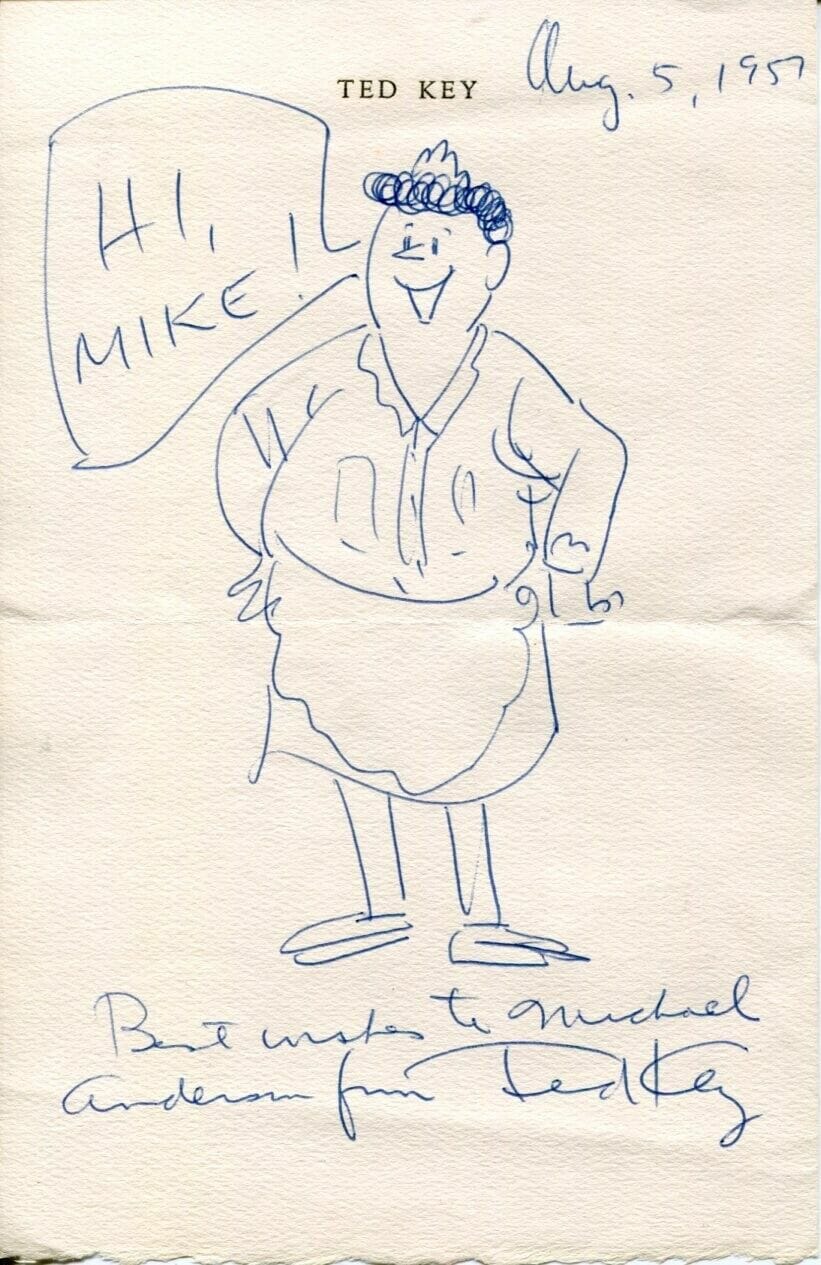 Ted Key Hazel Mister Peabody Writer Artist Cartoonist Signed Autograph ...
