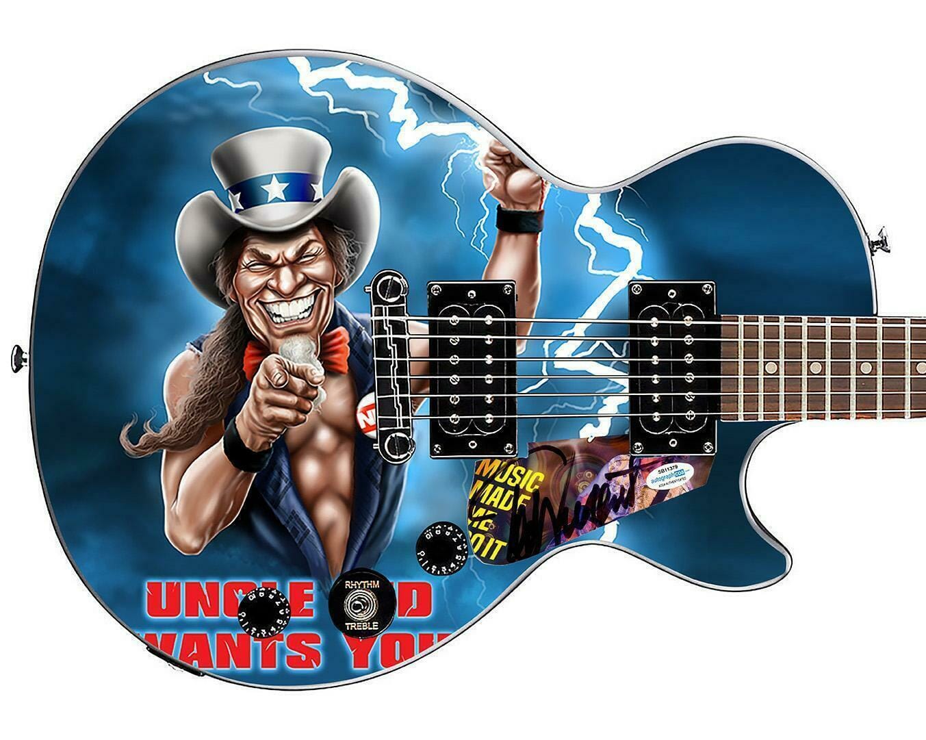 Ted Nugent Uncle Ted Autographed Custom Graphics Gibson Epiphone Guitar ...