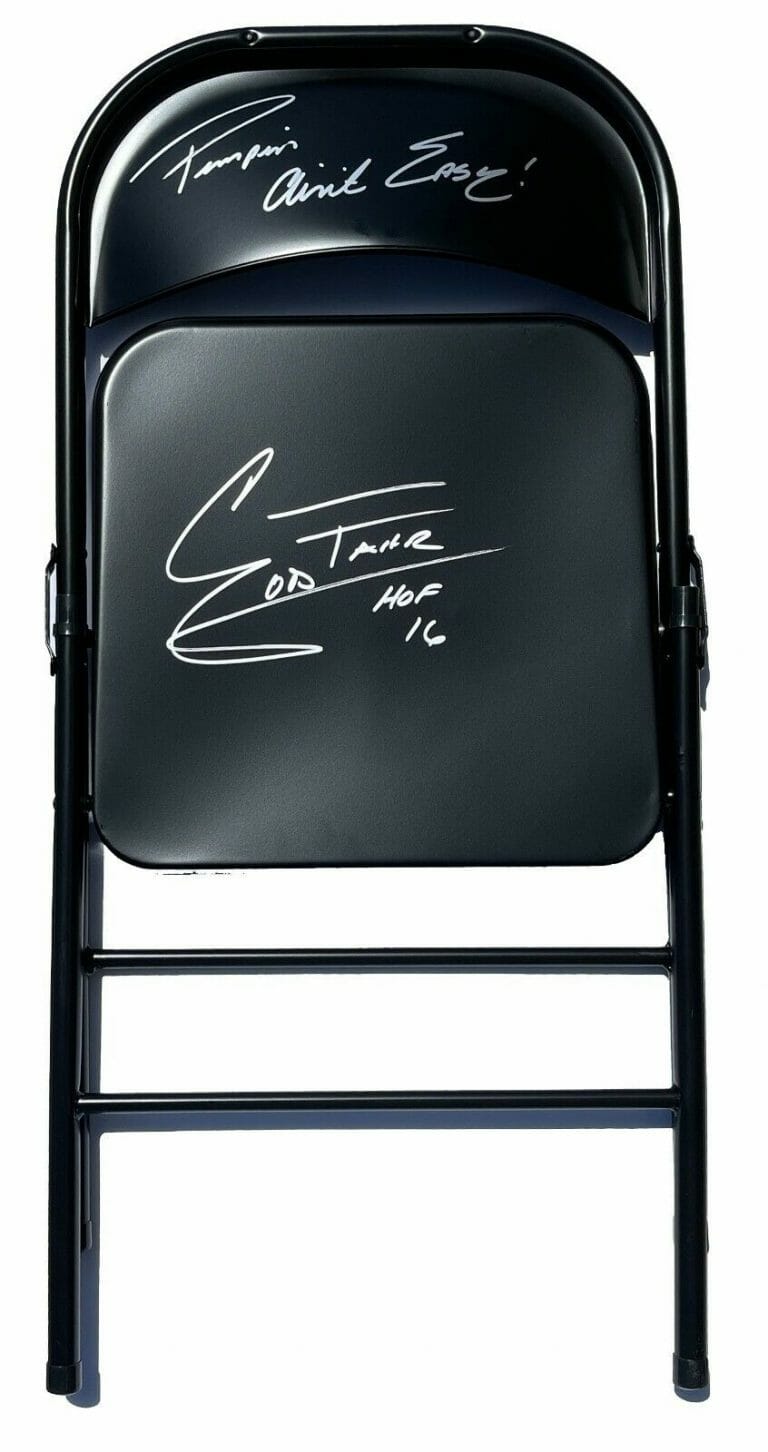 The Godfather Signed & Inscibed "Pimpin Aint Easy" Steel Chair WWF WWE ...