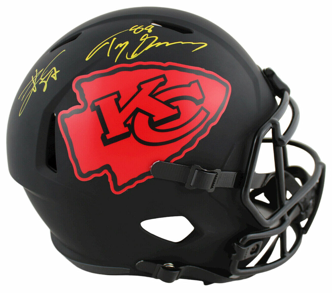 Tony Gonzalez & Travis Kelce Signed Eclipse Full Size Speed Rep Helmet ...