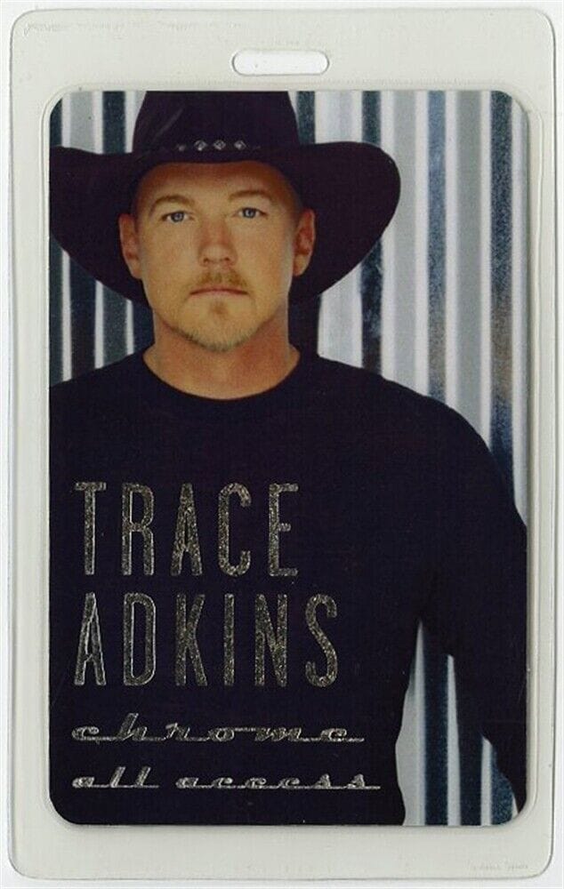 Trace Adkins 2001 Chrome concert tour All Access Laminated Backstage Pass | Autographia