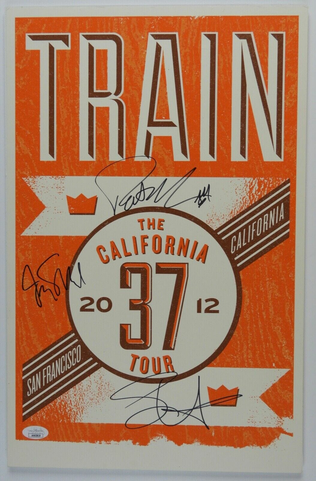 Train Signed JSA Autograph 11 x 17 Poster THE CALIFORNIA 37 Tour 2012 ...