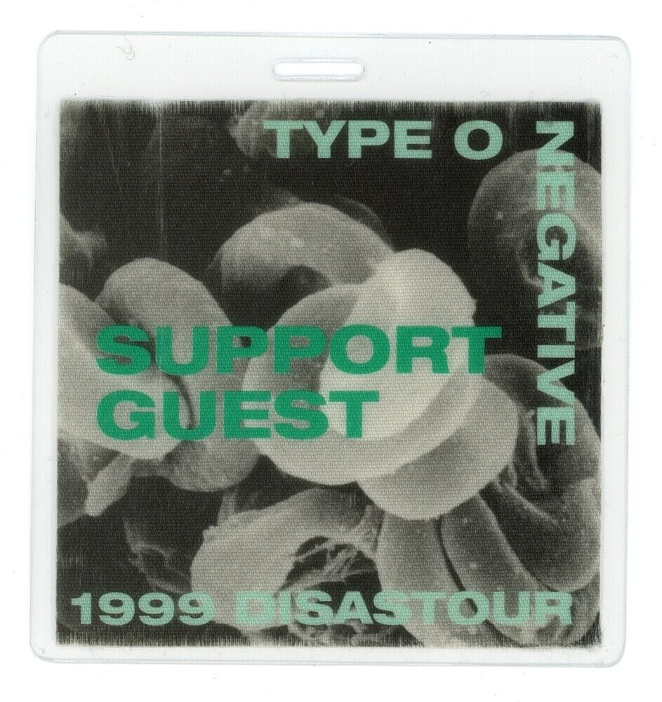Type O Negative Support Guest (RARE BLACK) Backstage Pass - 1999 ...
