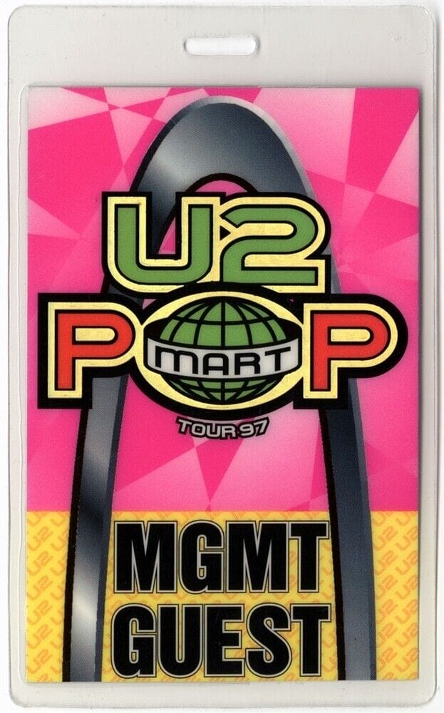 U2 1997 Popmart concert Tour authentic collectible Laminated Backstage ...