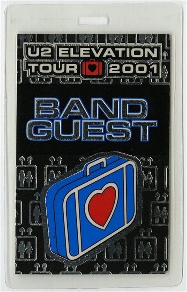 U2 2001 Elevation concert tour band Guest Laminated Backstage Pass ...
