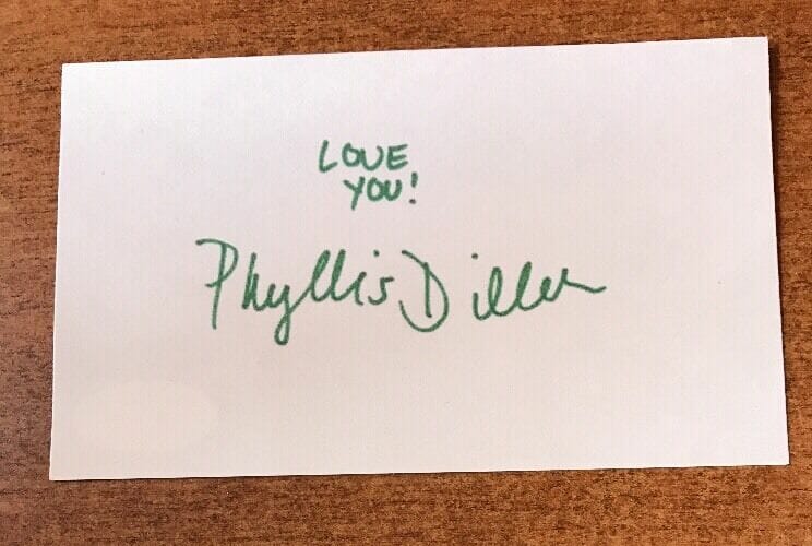 VINTAGE: Actress & Comedian PHYLLIS DILLER AUTOGRAPHED Index Card JSA ...