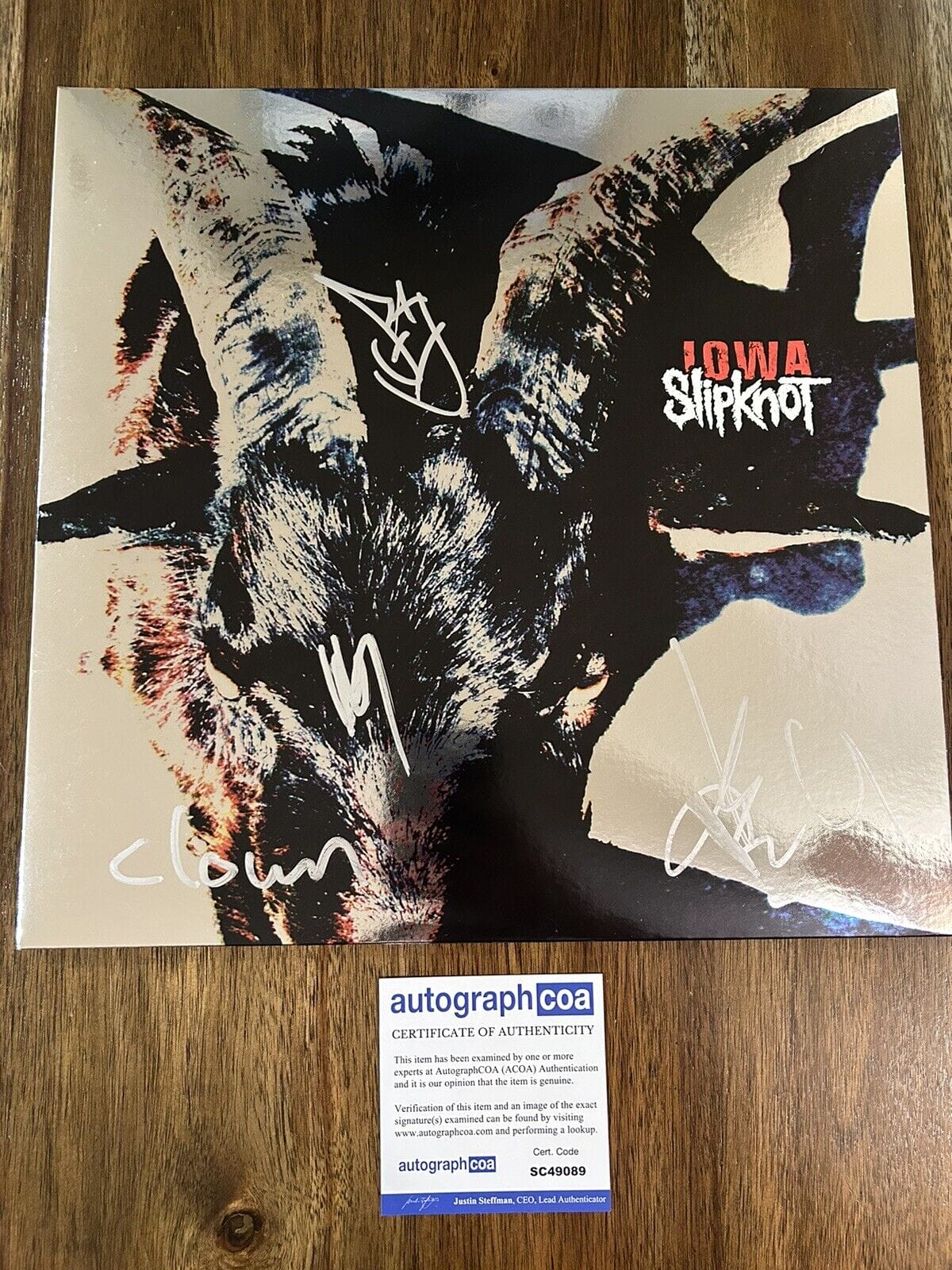 ‘Slipknot’ Signed Vinyl Album ‘Iowa’ Clown, Sid, Root, Mick ACOA ...