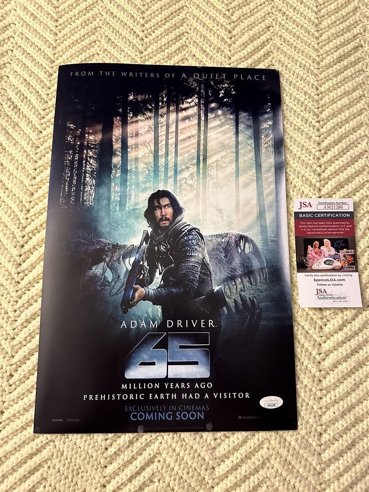 Adam Driver Signed 65 Movie Poster 11X 17 JSA Authentication COA ...