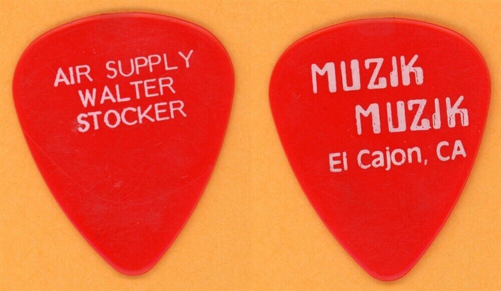 Air Supply Walter Stocker Vintage Guitar Pick - 1986 Hearts in Motion ...