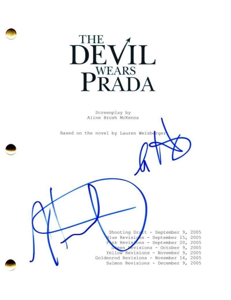 Anne Hathaway Stanley Tucci Signed Autograph The Devil Wears Prada Movie Script | Autographia