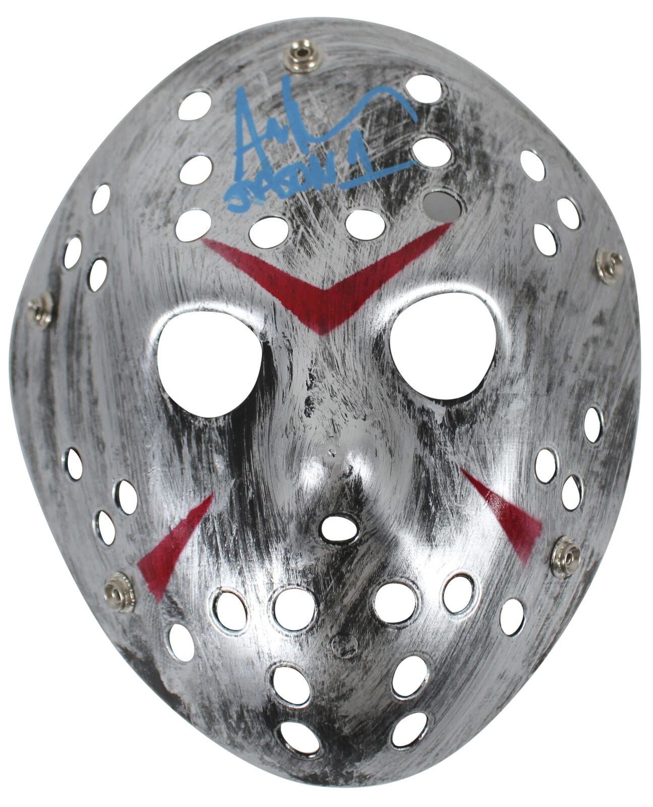 Ari Lehman Friday The 13th "Jason 1" Signed Silver Jason Mask BAS # ...