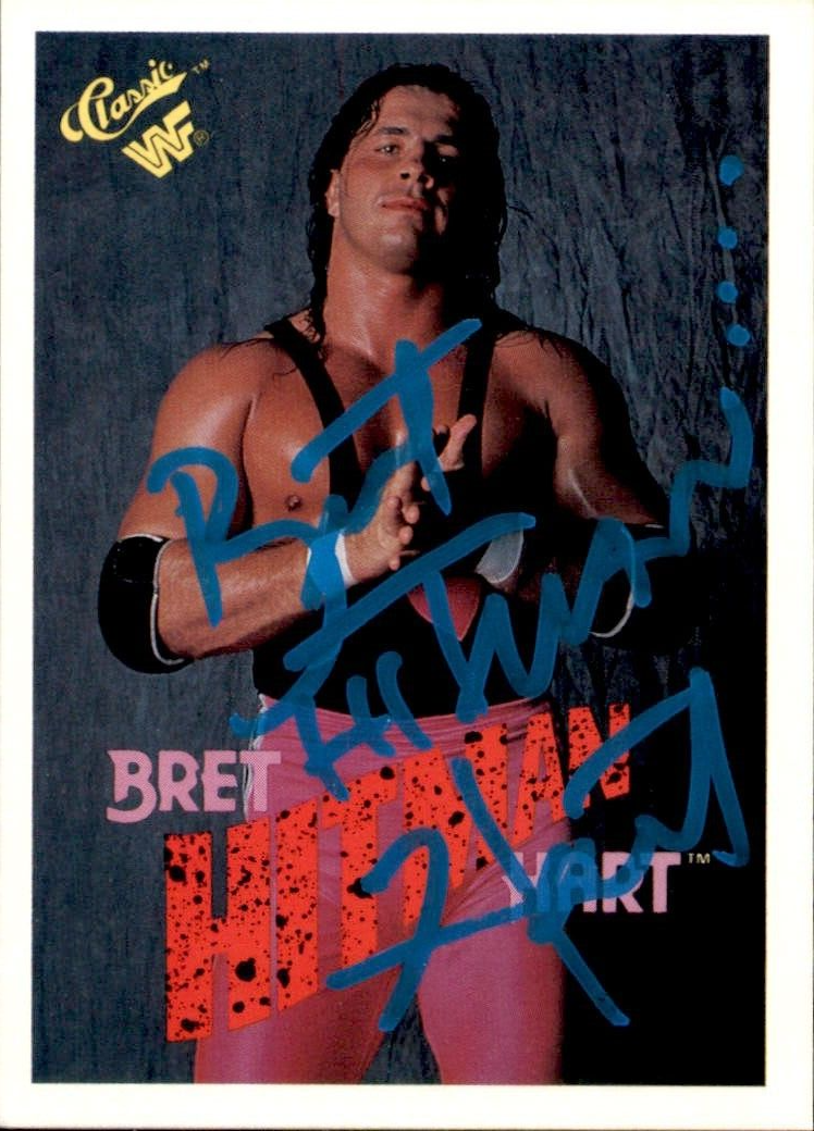 Bret "Hitman" Hart Signed 1989 Classic WWF Card #136 WWE | Autographia