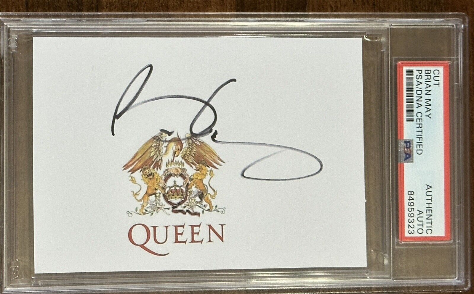 Brian May SIGNED QUEEN Logo Guitarist Signature PSA DNA COA Certified ...