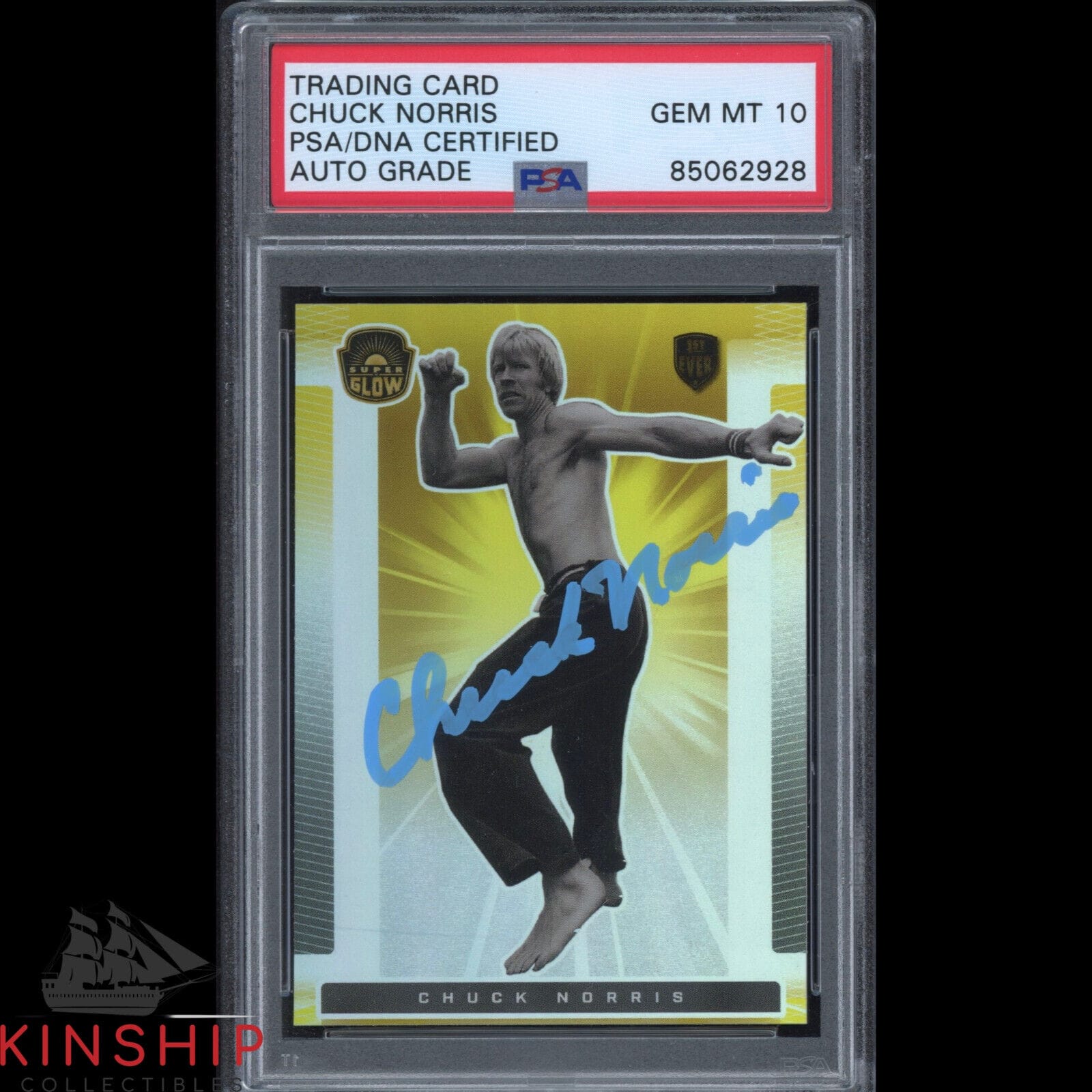 Chuck Norris signed Super Glow Trading Card PSA DNA Slabbed Actor Auto ...