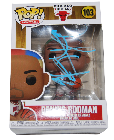DENNIS RODMAN signed (CHICAGO BULLS) #103 basketball Funko Pop BECKETT ...