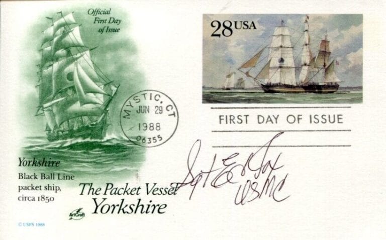 Edgar Fox USMC US Marine Iwo Jima Battle of Midway WWII War Signed ...