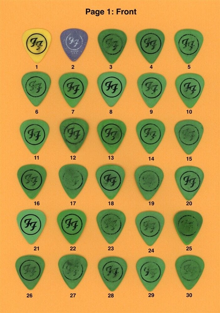 New ListingFoo Fighters Dave Grohl Pat Smear Authentic Guitar Pick ...