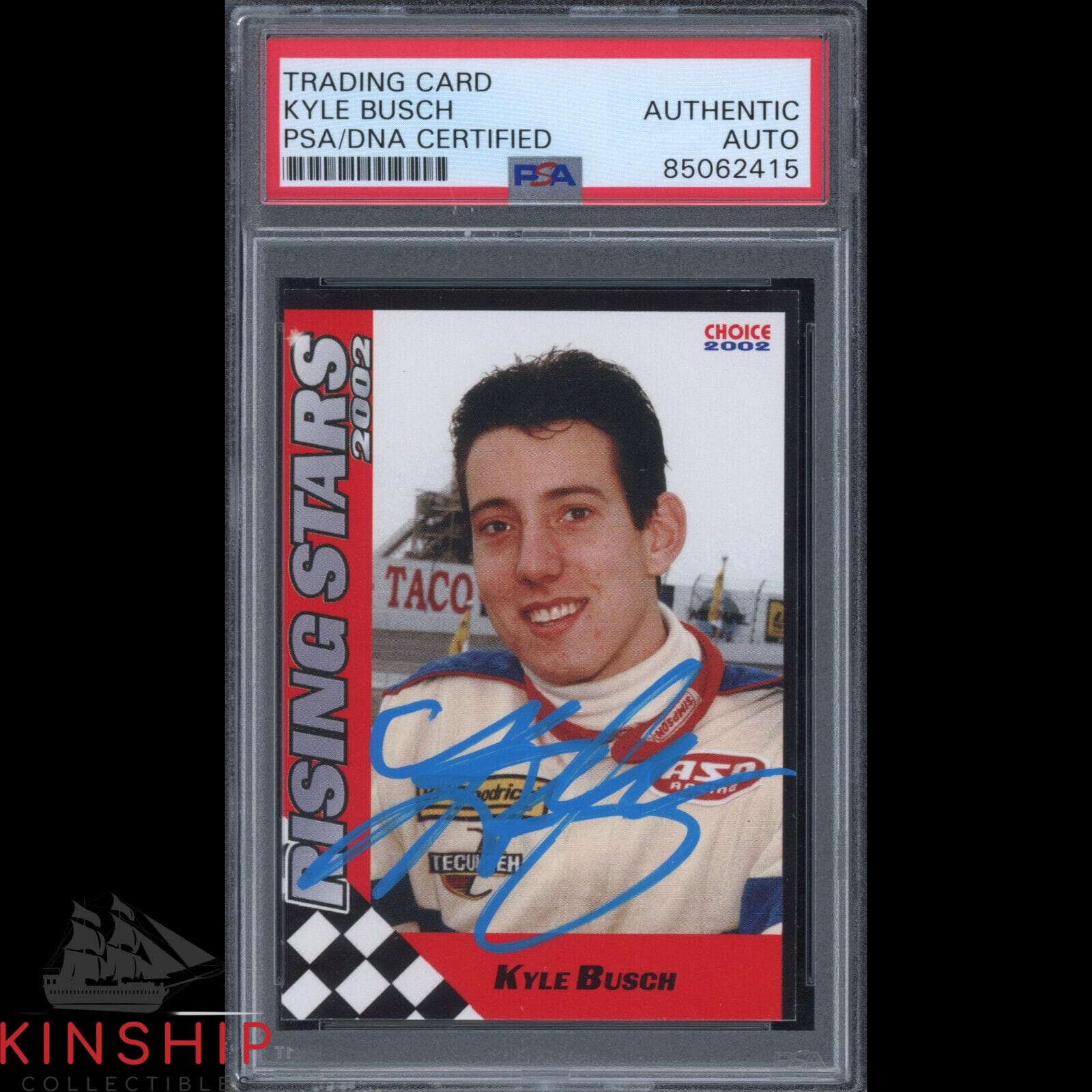 Kyle Busch signed 2002 Choice Rising Stars Rookie Card PSA DNA Slab ...