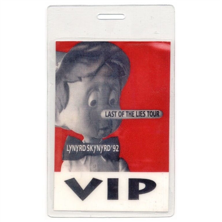 Lynyrd Skynyrd 1992 Last of the Lies tour Band VIP Laminated Backstage ...