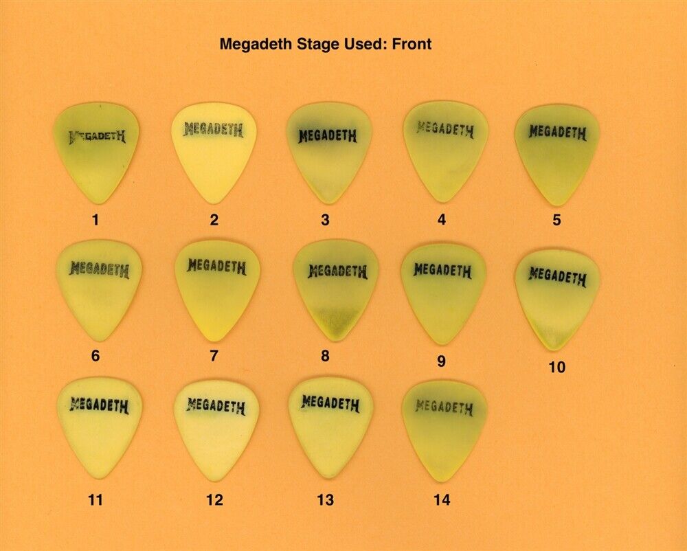 Megadeth Dave Mustaine Authentic Yellow Guitar Pick - Stage Used - YOU ...