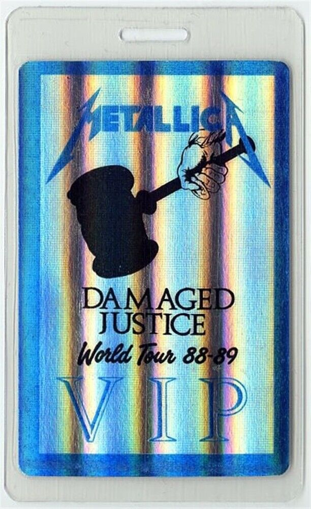 Metallica 1988 Justice For All concert tour Band VIP Laminated ...