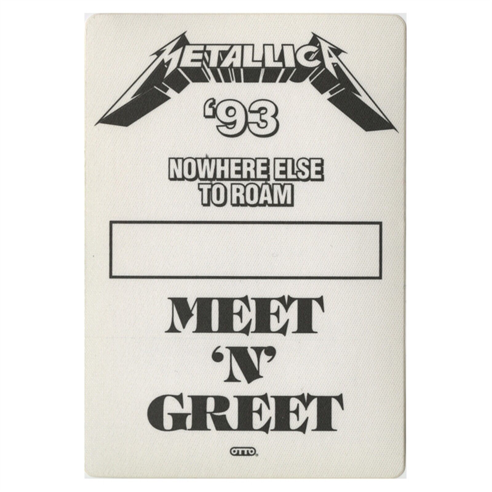 Metallica 1993 Nowhere Else to Roam concert tour Backstage Pass ...