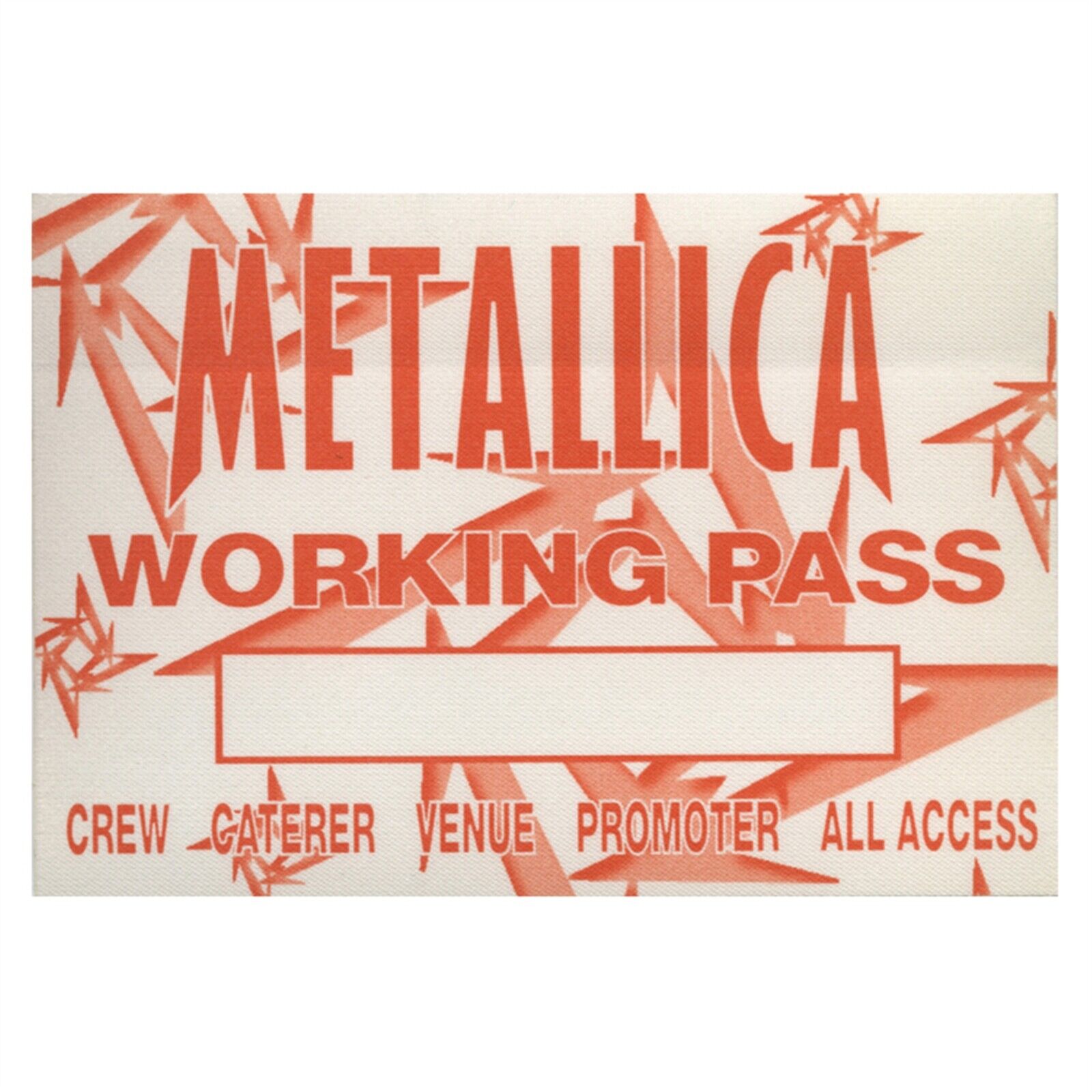 Metallica 1997 Load concert tour Working Crew Backstage Pass | Autographia