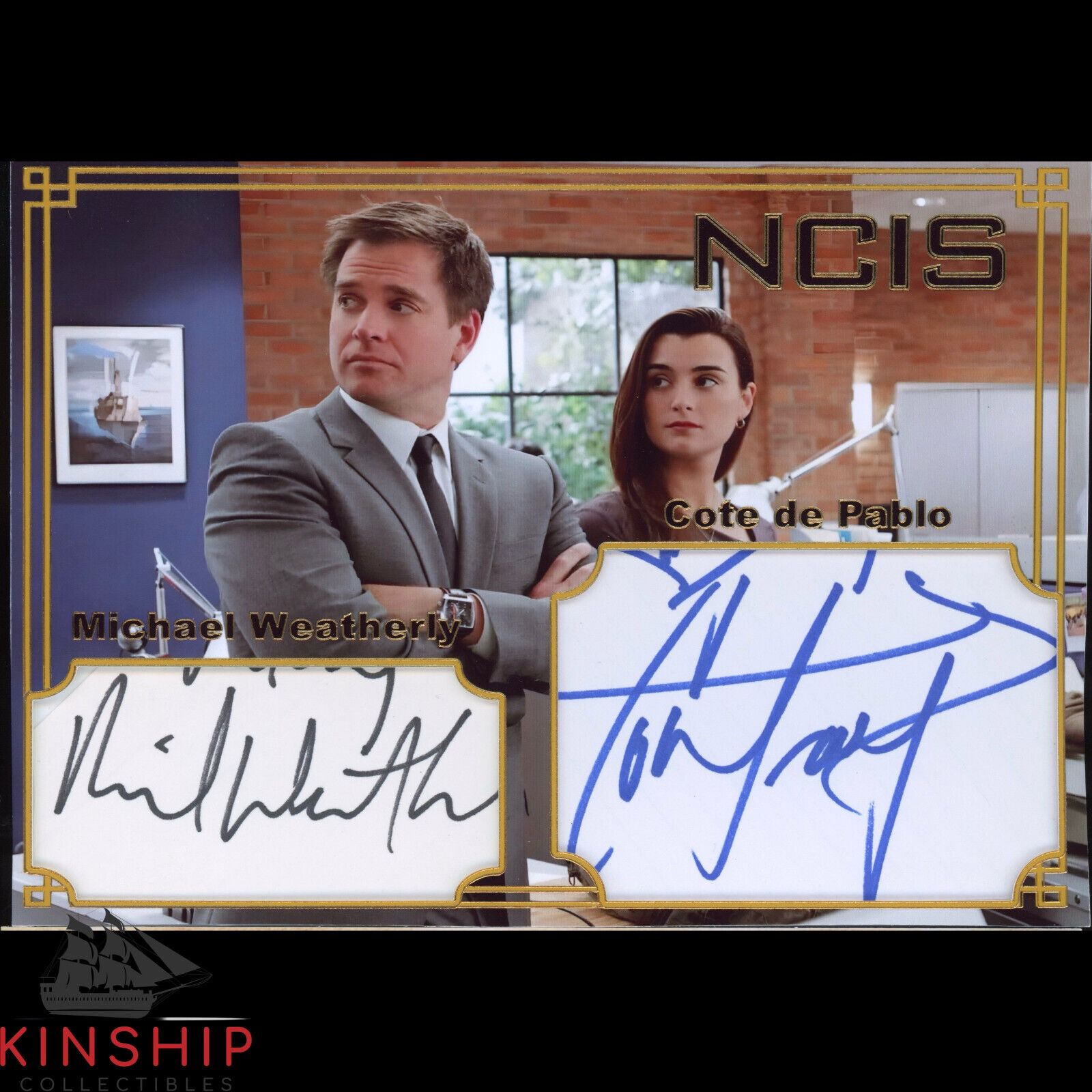 New ListingMichael Weatherly & Cote de Pablo signed Custom Card JSA COA ...