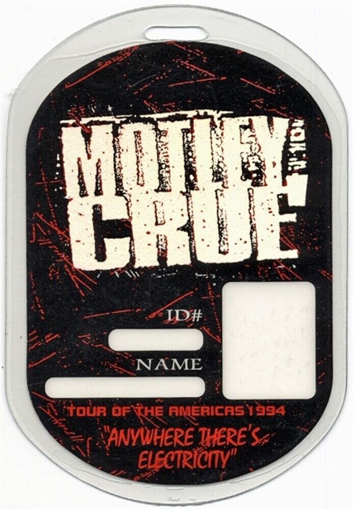 Motley Crue 1994 Anywhere There's Electricity official Laminated ...