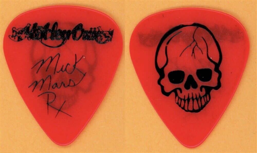 Motley Crue Mick Mars Skull Black on Red Guitar Pick - 1989 Dr ...