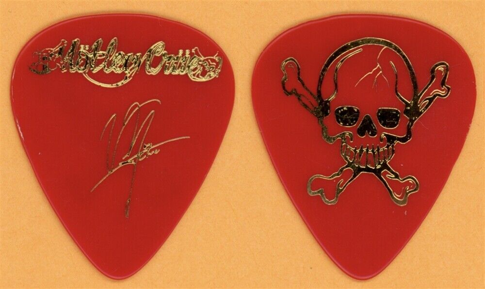 Motley Crue Vince Neil Skull Gold on Red Guitar Pick - 1989 Dr ...