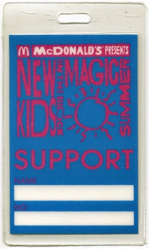 New Kids on the Block authentic 1990 Laminated Backstage Pass Magic ...