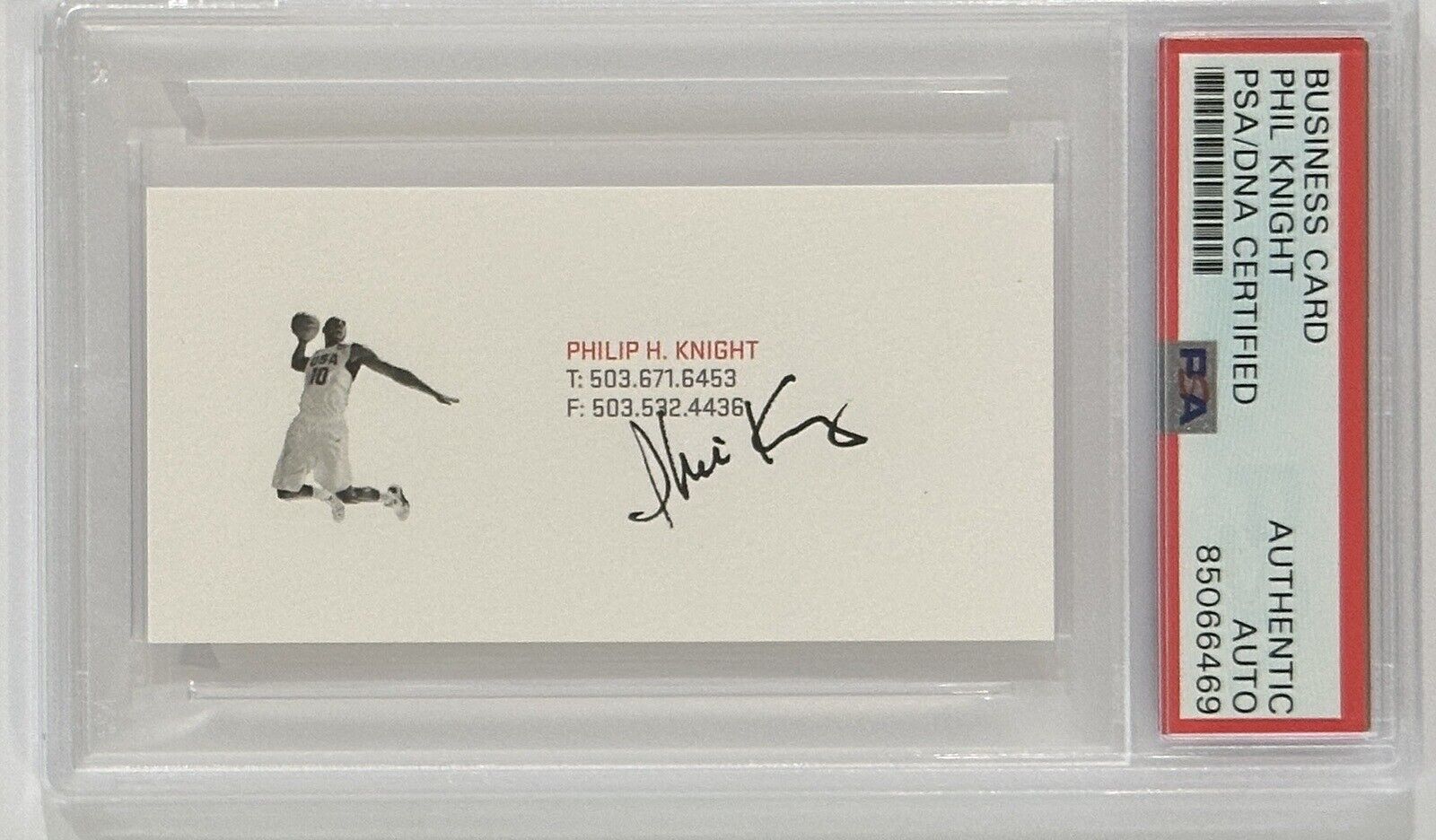 PHIL KNIGHT NIKE CEO SIGNED BUSINESS CARD PSA DNA AUTOGRAPH KOBE BRYANT ...