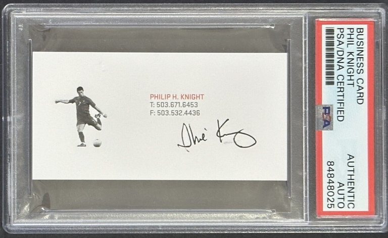PHIL KNIGHT NIKE CEO SIGNED BUSINESS CARD PSA DNA COA AUTOGRAPH Ronaldo ...