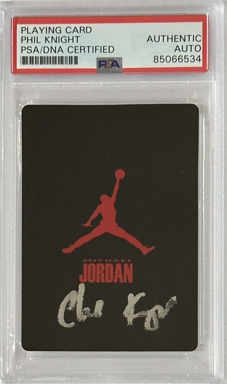 PHIL KNIGHT NIKE SIGNED AIR JORDAN SHOE PLAYING CARD PSA DNA AUTOGRAPH ...