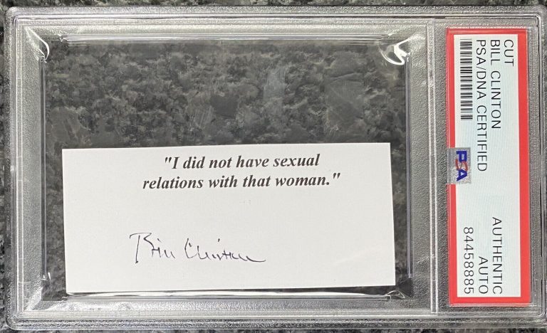 PRESIDENT BILL CLINTON SIGNED CUT SIGNATURE PSA DNA MONICA LEWINSKY ...