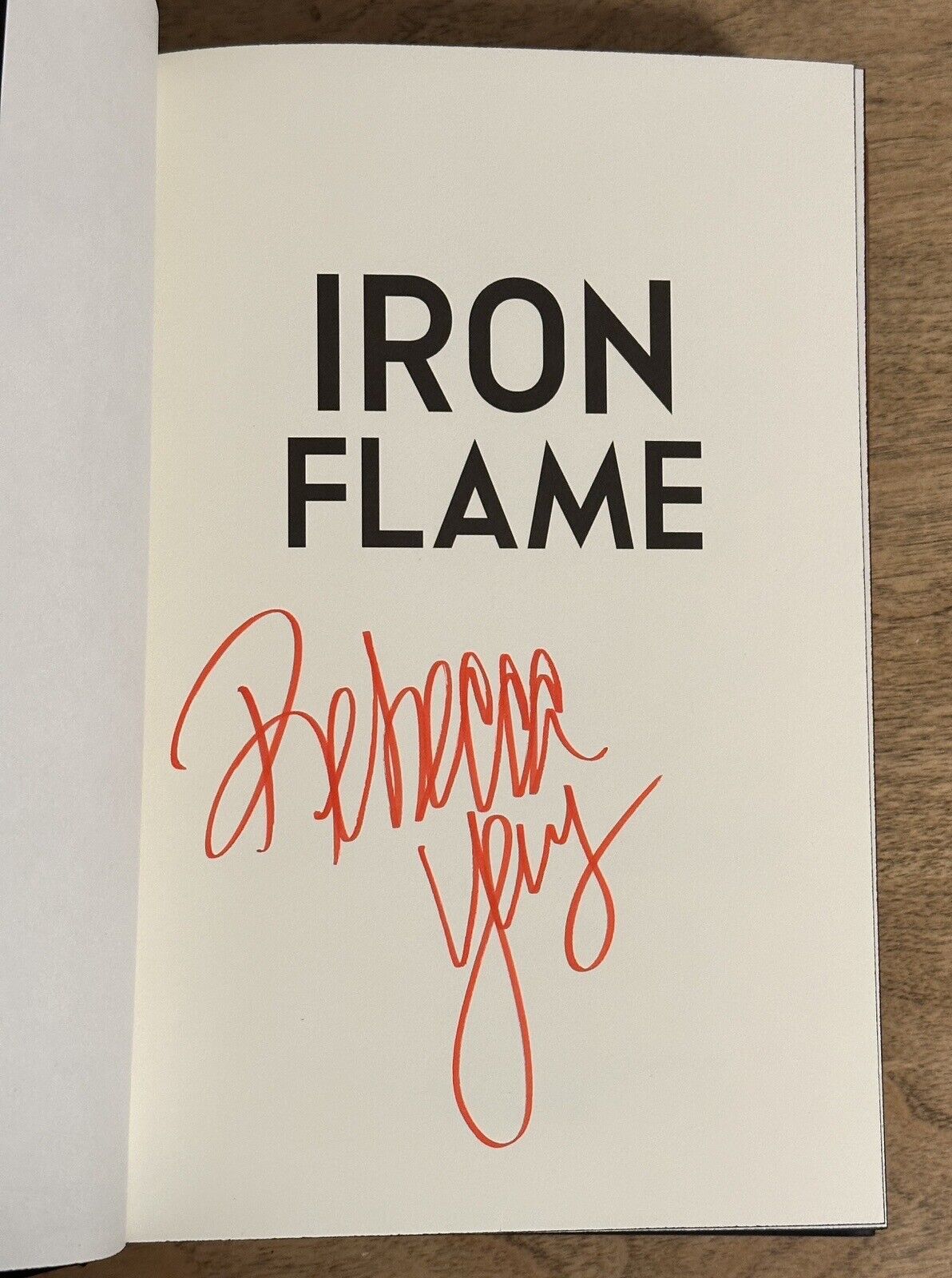 SIGNED Iron Flame 1st Ed. Book Rebecca Yarros FULL SIGNATURE Sprayed ...